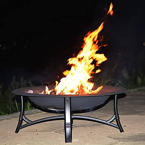 LDCHNH Camping Fire Pit Bonfire Stove Bonfire Activity Wood Basket Black Garden Decoration Wood Stove Heating Furnace with Baking Net