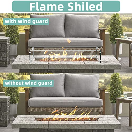 Uniflasy Fire Pit Glass Wind Guard 31"x 12"x 6" Flame/Wind Guard Fence Tempered Glass for Fire Pit Burner Pans Rectangle Outdoor Clear Tempered Glass Flame Shield for Fire Pit Table, 5/16" Thick