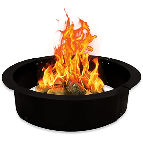 FEBTECH Fire Rings for Outdoors Heavy Duty– Fire Pit Ring 45 Inch – Fire Pit Insert Round DIY Fire Pit Liner - Above or In-Ground fire Ring for Outdoor Garden Patio Camping Bonfire