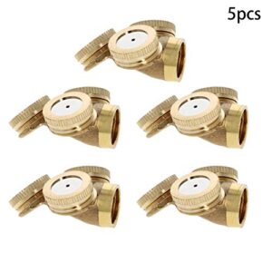 Jutagoss Misting Spray Nozzle, 1/4BSPF Brass 3 Hole Garden Sprinklers Irrigation Connector Fitting 5Pcs