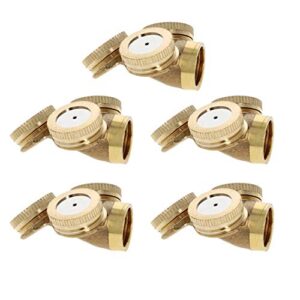 Jutagoss Misting Spray Nozzle, 1/4BSPF Brass 3 Hole Garden Sprinklers Irrigation Connector Fitting 5Pcs