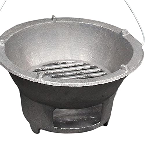 SM SunniMix Small Charcoal Grill Barbecue Stove Camping Charcoal Stove Accessories Iron Smokeless Fire Pit for Outdoor Courtyard Garden Indoor Camping, 20cm x 11cm