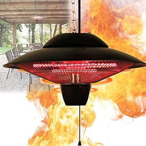 naosin-ni outdoor electric patio heater,1500w infrared hanging ceiling space heaters, 3 power levels, ip55 waterproof, for indoor restaurant garden