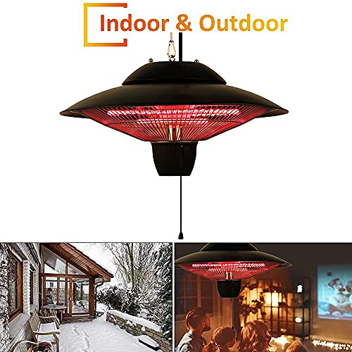 NaoSIn-Ni Outdoor Electric Patio Heater,1500W Infrared Hanging Ceiling Space Heaters, 3 Power Levels, IP55 Waterproof, for Indoor Restaurant Garden