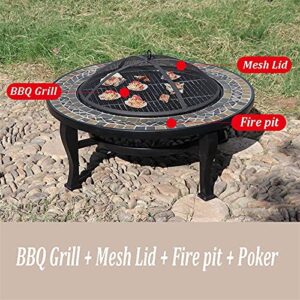 LEAYAN Garden Fire Pit Grill Bowl Grill Barbecue Rack Fire Pits Outdoor Large Outdoor Fire Pit, Garden Party BBQ Cooking Fire Pit Grill, New Home Gift