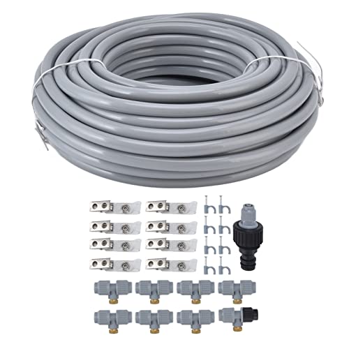 Garden Hose Set, Garden Hose Kit Cooling  15m/49.2ft Low Pressure Humidification for Outdoor