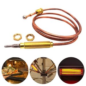 Patio Heater Thermocouple Replacement, Propane Gas Patio Heater Repair Replacement Parts with Nuts 600mm, for Patio and Room Heater Garden Outdoor Heater Accessories(as shown)