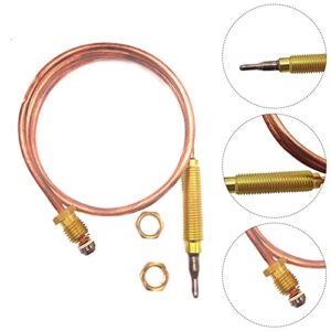 Patio Heater Thermocouple Replacement, Propane Gas Patio Heater Repair Replacement Parts with Nuts 600mm, for Patio and Room Heater Garden Outdoor Heater Accessories(as shown)