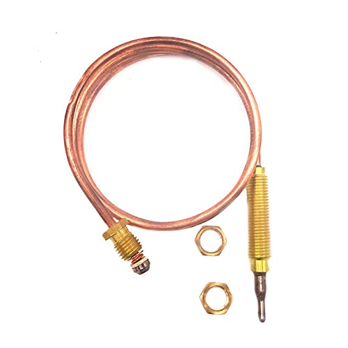 Patio Heater Thermocouple Replacement, Propane Gas Patio Heater Repair Replacement Parts with Nuts 600mm, for Patio and Room Heater Garden Outdoor Heater Accessories(as shown)