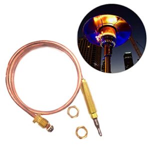 Patio Heater Thermocouple Replacement, Propane Gas Patio Heater Repair Replacement Parts with Nuts 600mm, for Patio and Room Heater Garden Outdoor Heater Accessories(as shown)