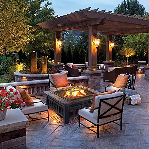 LEAYAN Garden Fire Pit Grill Bowl Grill Barbecue Rack Fire Pit Garden fire Pit Table, Home Courtyard Charcoal Heater, Outdoor Patio Barbecue Cooking fire Pit Table