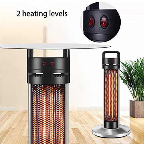 DYCLE Patio Infrared Heater, Outdoor Garden Electric Heater, Carbon Fiber Heater Element, 2 Heating Levels， IP44 Waterproof， Portable Desktop Heater 1900W