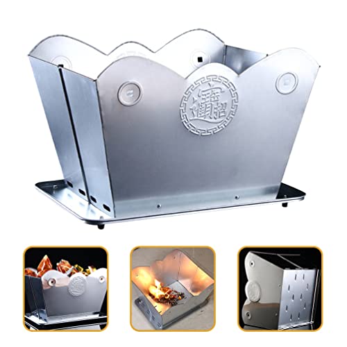 BESPORTBLE Trash Cans Outdoor 1 Set Burn Stainless Steel Incinerator Cage Bin Burning Leaves Yuanbao Shaped Burner Bucket for Garden Leaf Trash Wood Backyard Bonfire Collapsible Bin