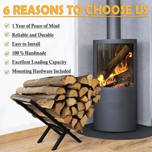 AJART Firewood Rack Indoor - Heavy Duty Outdoor Firewood Holder for Indoor Fireplace Wood Log Stand Storage