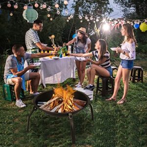 TWDYC Metal Fireplace Garden Backyard Fire Pit Patio Firepit Stove Brazier Outdoor Fire Pit Cover Poker BBQ Grill Stoves