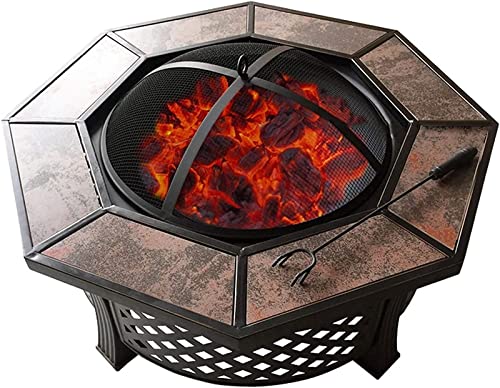 LEAYAN Garden Fire Pit Grill Bowl Grill Barbecue Rack Outdoor Fire Pit Garden Wood Burning Fire Pit Bowl Barbecue Table, Backyard Patio Lawn Garden Fire Pit Cooking Grate