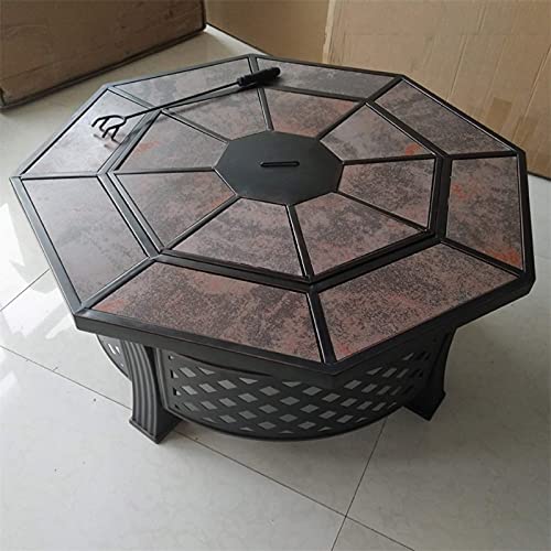 LEAYAN Garden Fire Pit Grill Bowl Grill Barbecue Rack Outdoor Fire Pit Garden Wood Burning Fire Pit Bowl Barbecue Table, Backyard Patio Lawn Garden Fire Pit Cooking Grate