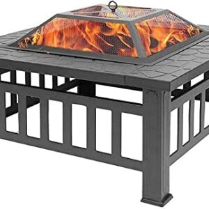 LEAYAN Garden Fire Pit Grill Bowl Grill Barbecue Rack Fire Pit Outdoor Wood Burning, Villa Garden Decoration fire Pit, Barbecue fire Pit Table, 31 inches