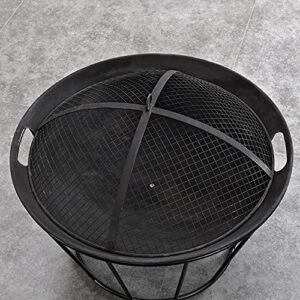 FirsTime & Co. Black Lakeview Fire Pit with Screen Lid, Wood Burning Fire Pit for Garden, Backyard, Patio, Metal, 23 x 23 x 20 inches