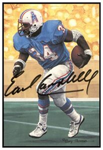 earl campbell signed goal line art card glac autographed oilers psa/dna