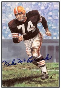 mike mccormack signed goal line art card glac autographed browns psa/dna