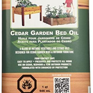 Gronomics GBO1Q Cedar Garden Bed Oil, 1-Quart