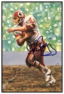 john riggins signed goal line art card glac autographed nfl washington psa/dna