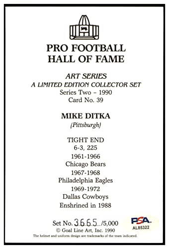 Mike Ditka Signed Goal Line Art Card GLAC Autographed Bears PSA/DNA