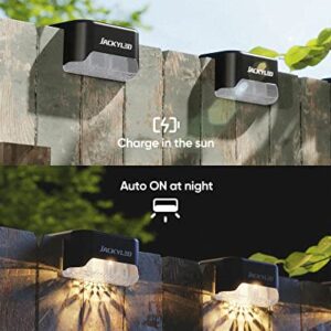 JACKYLED Solar Deck Lights Outdoor 16 Pack, Solar Step Lights Waterproof LED Solar Powered Outdoor Lights for Deck Stair Fence Railing Wall Garden Backyard