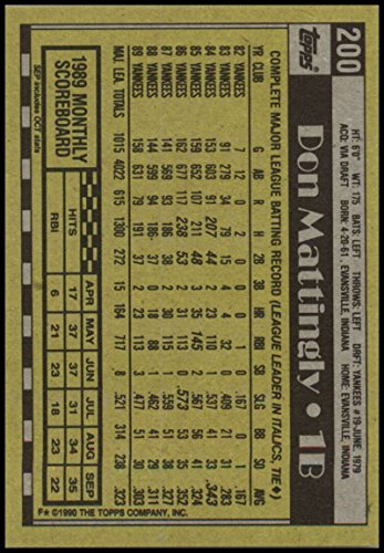 1990 Topps #200 Don Mattingly