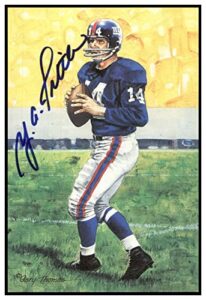 y.a. tittle signed goal line art card glac autographed giants psa/dna