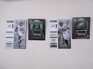 philadelphia eagles super bowl l11 52 champions collectible pins plus 2 eagles player cards