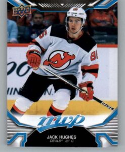 2022-23 upper deck mvp #9 jack hughes new jersey devils nhl hockey trading card