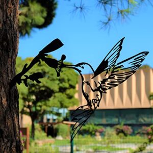 renovatio metal hummingbird – metal birds yard decor – metal yard art – tree decorations outdoor – backyard decor – garden gift – garden & patio decor – chrsitmas decorations outdoor