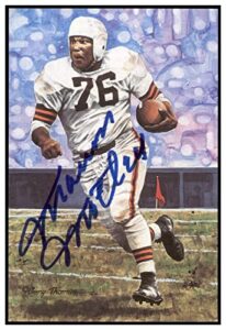 marion motley signed goal line art card glac autographed browns psa/dna