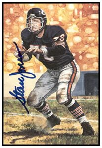 stan jones signed goal line art card glac autographed bears psa/dna