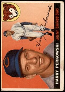 1955 topps # 184 harry perkowski chicago cubs (baseball card) good cubs