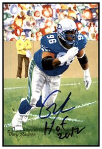 cortez kennedy signed goal line art card glac autographed w/hof seahawks psa/dna