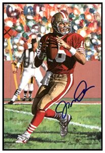 joe montana signed goal line art card glac autographed 49ers psa/dna