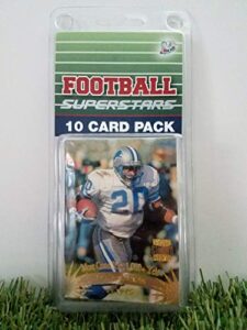 barry sanders- (10) card pack nfl football superstar barry sanders starter kit all different cards. comes in custom souvenir case! perfect for the sanders super fan! by 3bros