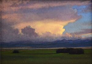 thunderstorm, sangres by jeff aeling, original oil on panel, 10″ x 14″