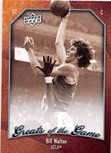 bill walton basketball card (ucla bruins) 2010 upper deck greats of the game #61