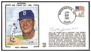 billy herman signed first day cover fdc autographed dodgers psa/dna al85658