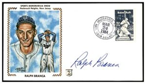 ralph branca signed first day cover fdc autographed dodgers psa/dna