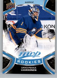 2021-22 upper deck mvp #241 ukko-pekka luukkonen rc rookie card buffalo sabres official nhl hockey card in raw (nm or better) condition