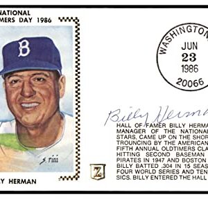 Billy Herman Signed First Day Cover FDC Autographed Dodgers PSA/DNA AL85654