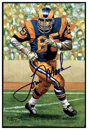 Tom Mack Signed Goal Line Art Card GLAC Autographed Rams PSA/DNA