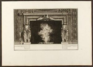 [plate of an neo-classical fireplace, from”diverse maniere d’adornare i cammini ed ogni altra parte degli edifizi”.