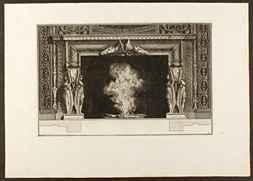 [Plate of an neo-Classical fireplace, from"Diverse maniere d'adornare i cammini ed ogni altra parte degli edifizi".