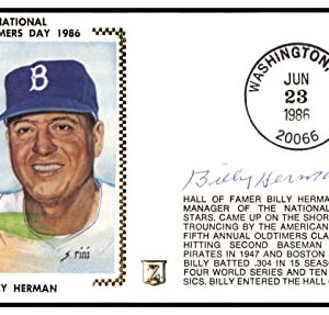 Billy Herman Signed First Day Cover FDC Autographed Dodgers PSA/DNA AL85655